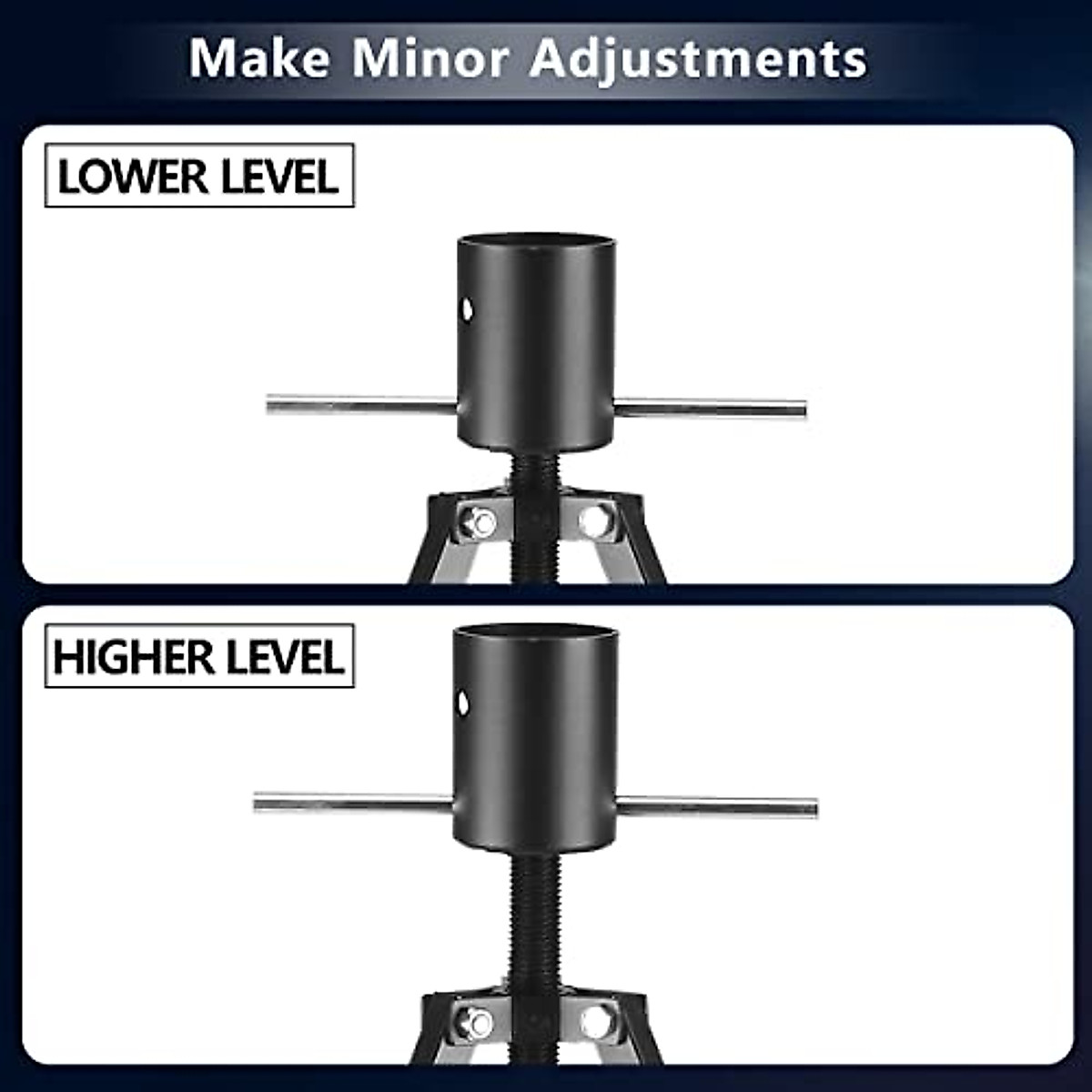 A-KARCK King Pin Adjustable Tripod 5th Wheel Stabilizer, Fifth Stabilizer Tripod Jack with 5000 lbs Load, Reduce Side-to-Side Movement of RV