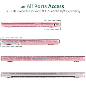 CAMPLALA Compatible with MacBook Air 15 inch Case 2024 2023 Release M3 A3114 M2 A2941, Hard Shell Cover & Keyboard Cover & Screen Protector & OTG Adapter for MacBook Air 15, Sparkly Pink