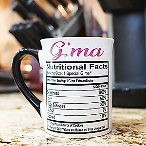 Cottage Creek G-ma Mug, Large 16oz. Ceramic Gma Coffee Mug, G'ma Grandma Gifts