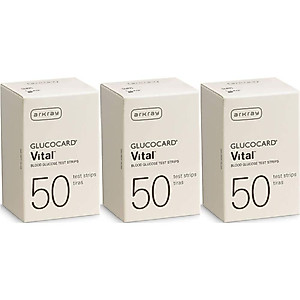 Arkray USA, Inc Arkray Glucocard Vital Blood Glucose Test Strips 150 Count(3 Boxes of 50), 150 Count
