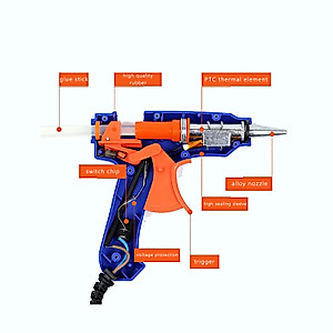 ZFYOUNG Mini Hot Glue Gun 10pcs Glue Stick Hot Glue Gun Set For Quick Repair Artist DIY Art Home 20w Blue