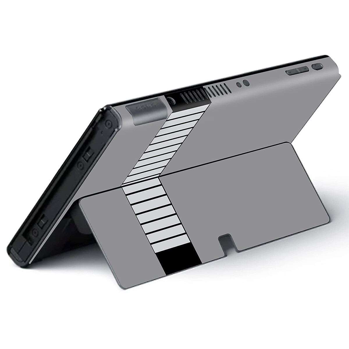 PlayVital Full Set Protective Stickers for Nintendo Switch OLED Model, Customized Vinyl Decal Skins for Switch OLED Console & Joycon & Dock & Grip - Classics NES Style