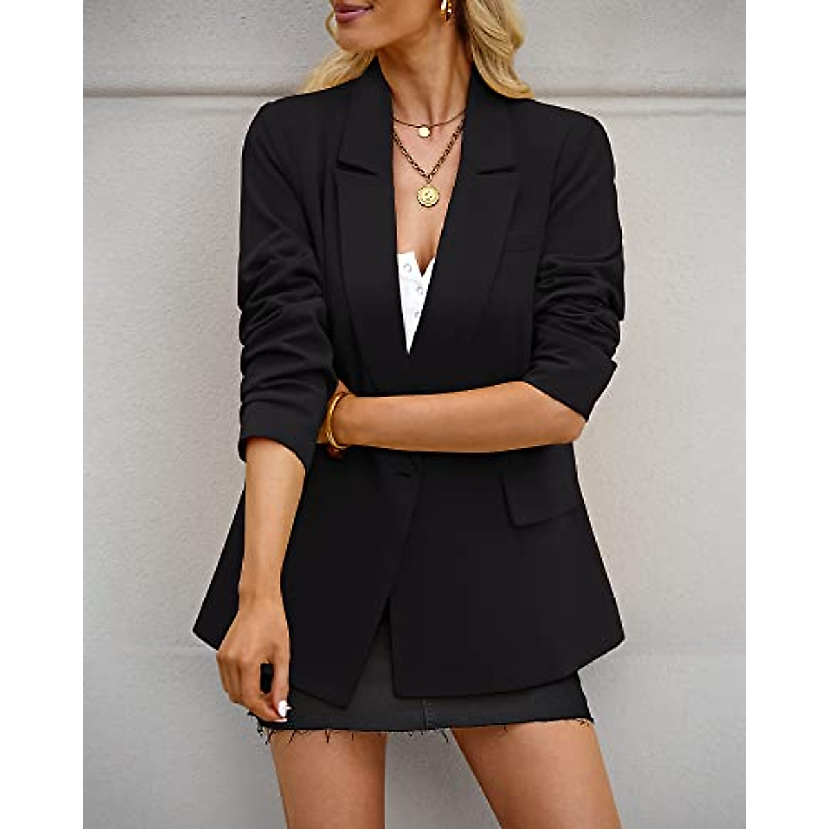 LookbookStore Casual Blazer for Women Black Blazer Womens Blazers Casual Black Blazers Jacket for Women Size X-Large Size 16 Size 18