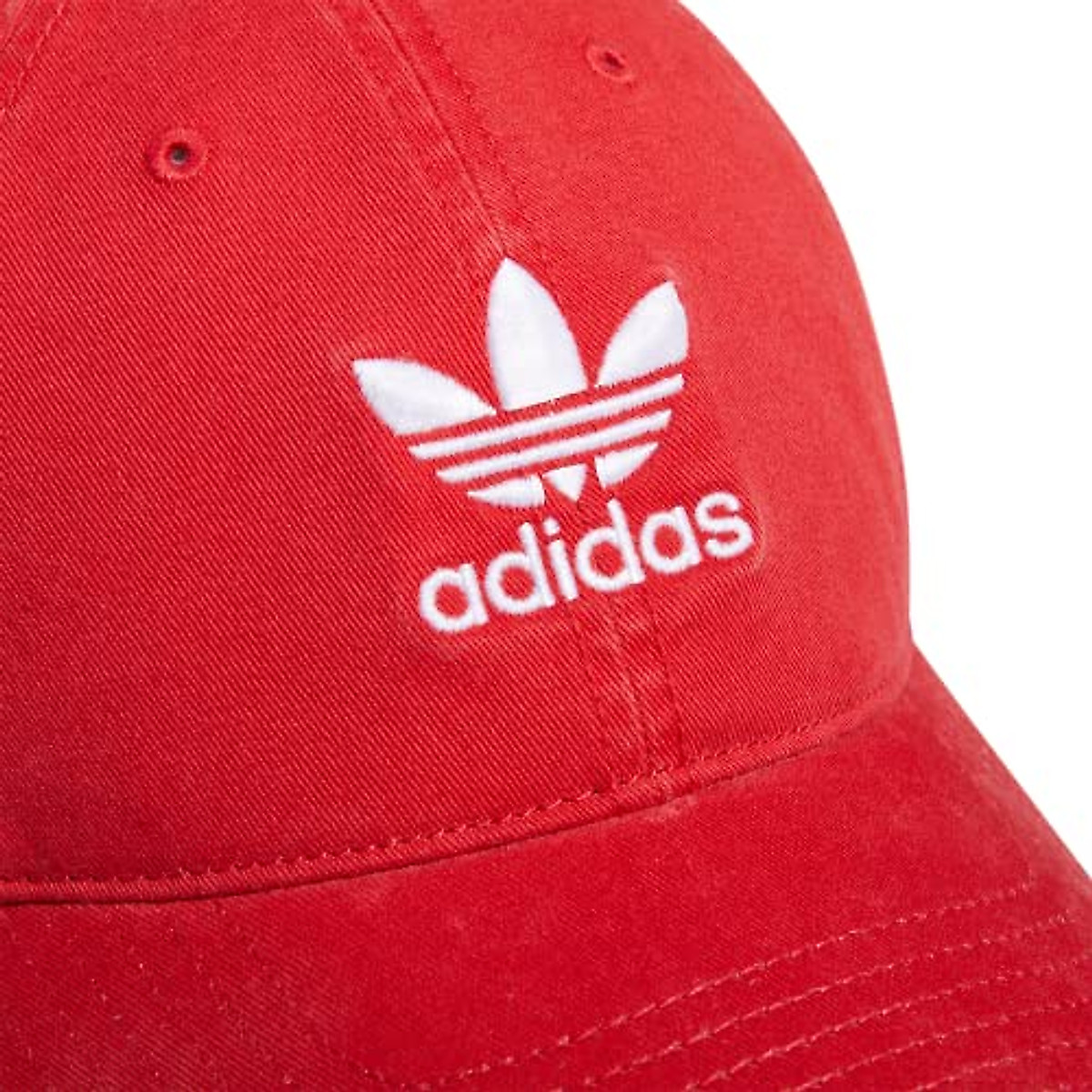 adidas Originals Men's Relaxed Fit Strapback Hat, Better Scarlet/White, One Size