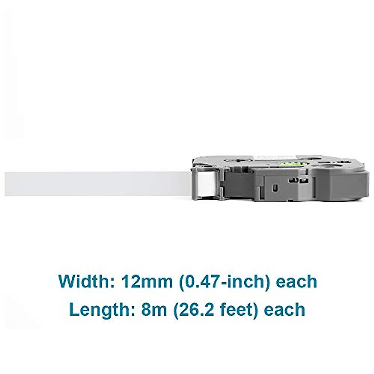 Zencoma Compatible Label Tape Replacement for Brother P Touch Label Maker Tape 12mm 0.47 Inch TZe 131 231 531 631 831, Black on Clear/White/Blue/Yellow/Gold TZ Tape for Ptouch PTD210 PTD600, 5 Pack