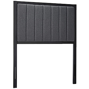 ZINUS Anuar Upholstered Headboard Channel Stitched Upholstery, Easy Assembly, Twin, Gray