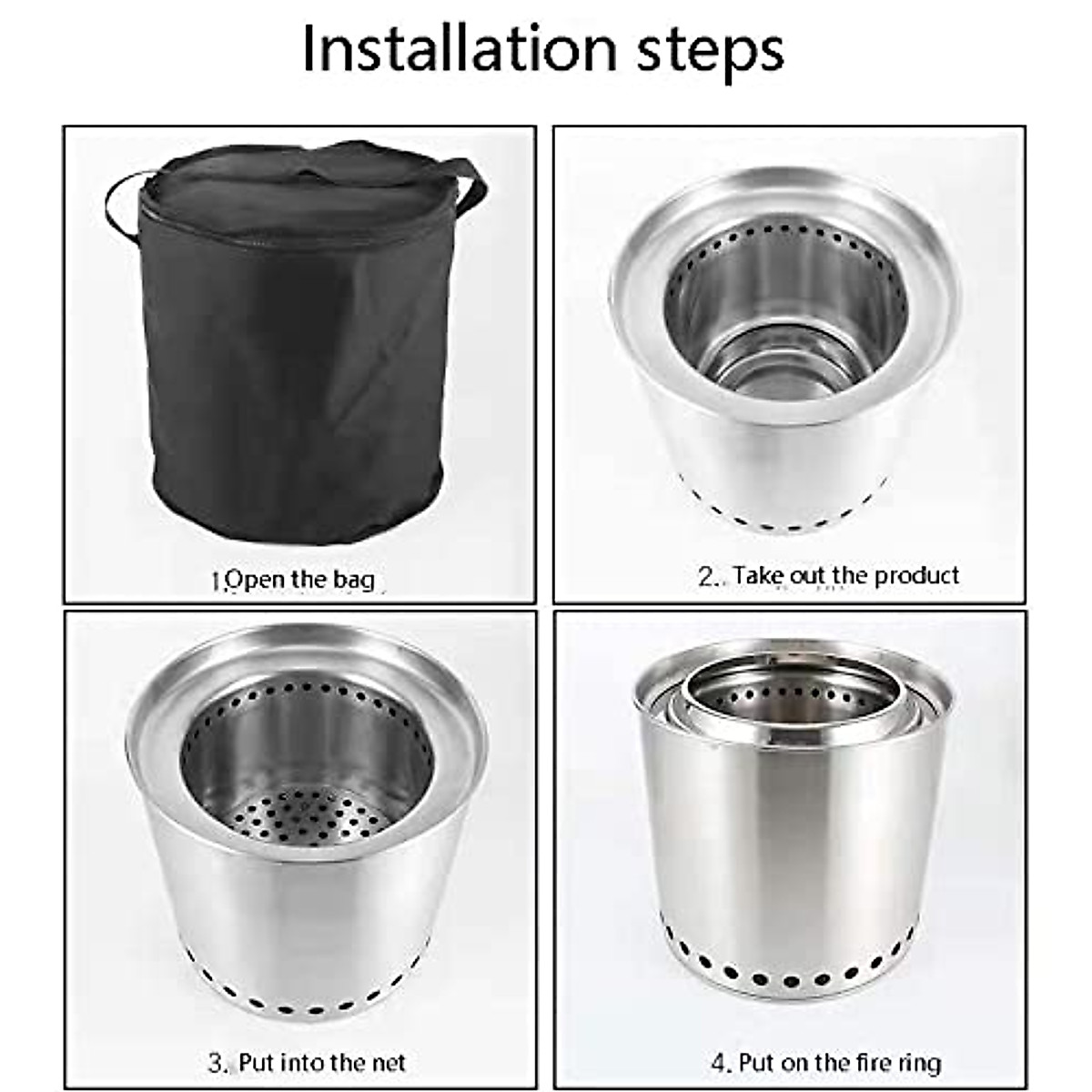 TWDYC Camping Wood Stove Portable Burner Tourist Lightweight Folding Cooker Firewood Outdoor Survival Trekking Hiking Picnic