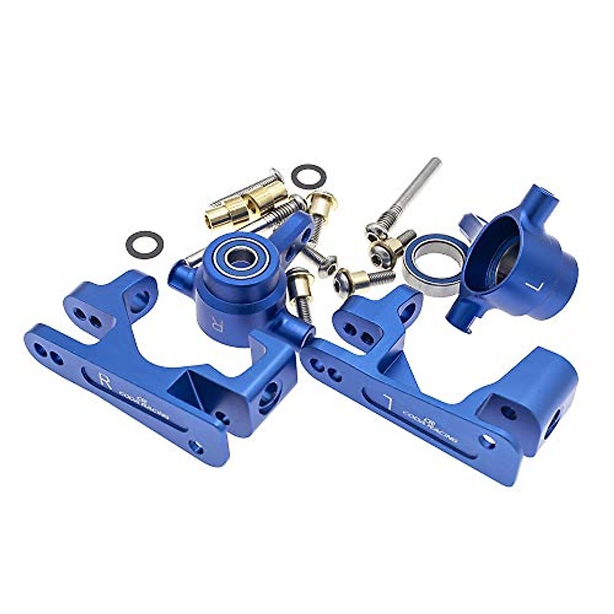 CODA RACING RC Alloy Caster Block&Steering Blocks for Traxxas 1/10 4X4 Slash, Stampede, Rustler 4WD -Replaces Part 6837 6832