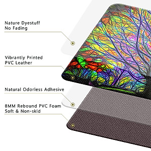 QiyI Cushioned Kitchen Mat for Floor, 1 Piece Anti Fatigue Mat Kitchen Essentials, PVC Leather Waterproof Runner Rug Purple Indoor Décor, Non Slip Comfort Mat for Office Sink Laundry, 17" W x 59" L