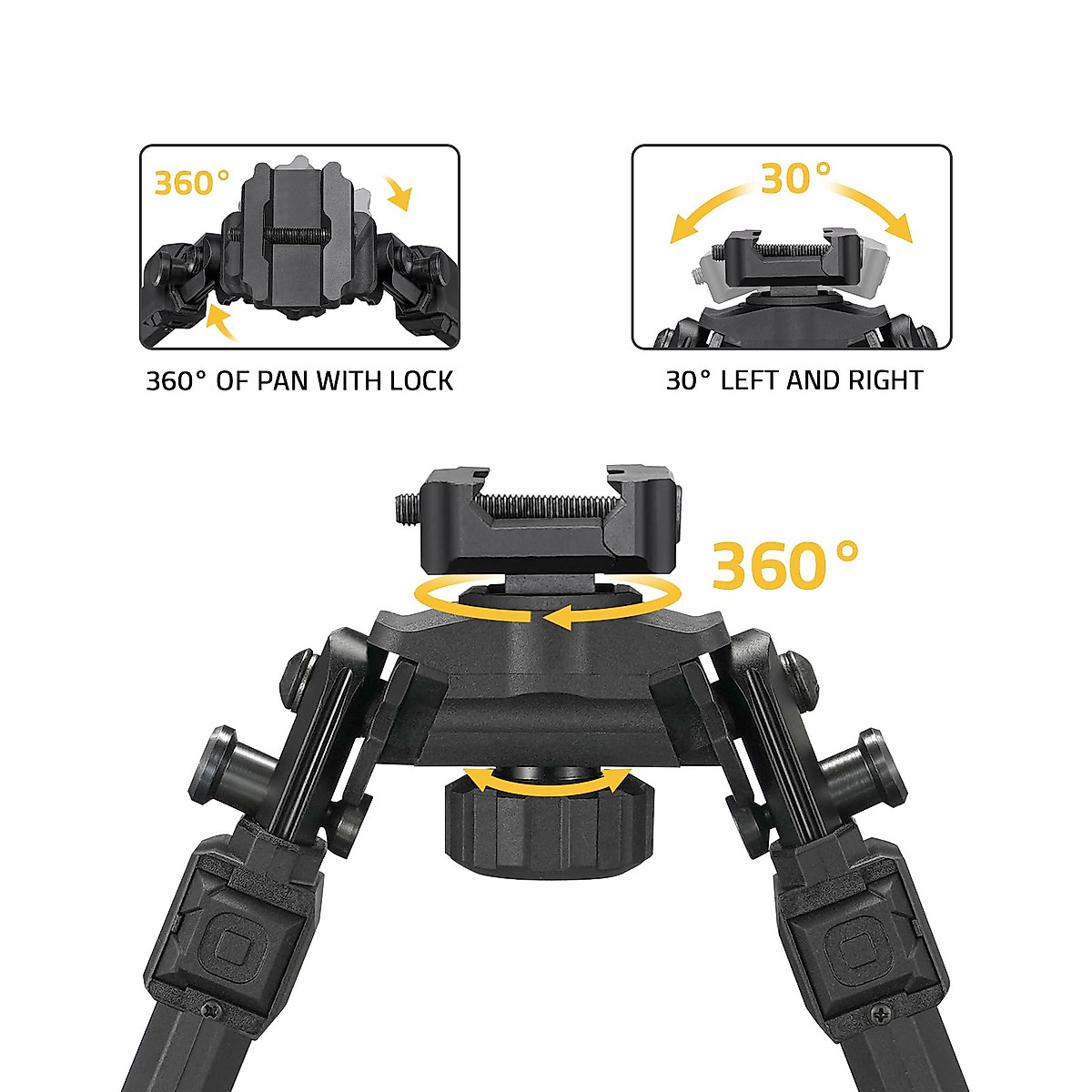 CVLIFE 8-11 Inch Bipod with 360 Degrees Swivel Tilt Bipod Lightweight Bipods