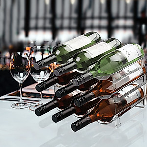 Sisfung Water Bottle Organizer for Cabinet, Water Bottle Holder for Kitchen Storage (4 Tier).