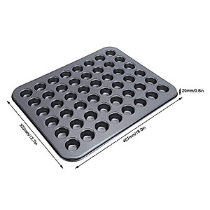 Horoper 48‑Cup Non‑Stick Carbon Steel Mini Round Cupcake Pan Tray Mini Cupcake Baking Pan Baking Mould Bakeware Cooking Accessory for Kitchen Indoor Family Events