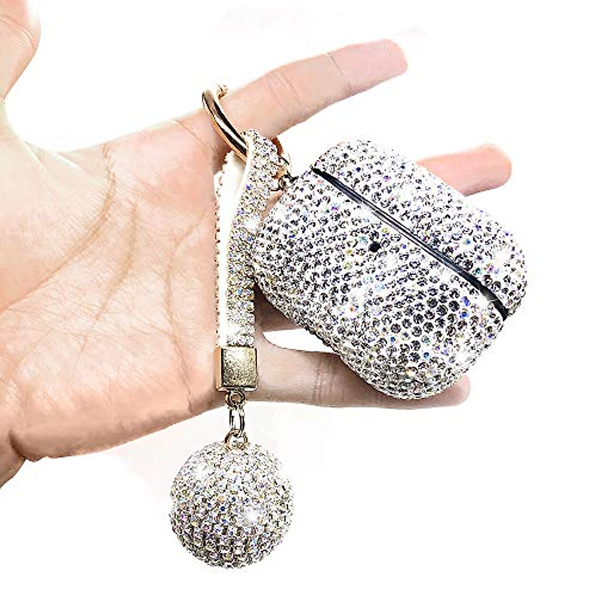 Luxurious Rhinestone AirPods pro Case, Protective Bling Diamonds AirPod pro Charging Protective Case Cover for Apple I10/I12 TWS (Silver-pro)