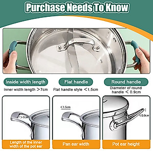 8Pcs Pot Handle Covers Heat Resistant Pot Holders Non Slip Handle Sleeve Reusable Pot Ear Clip for Frying Pan Steamer Casserole Pan 3'' (Red and Blue)