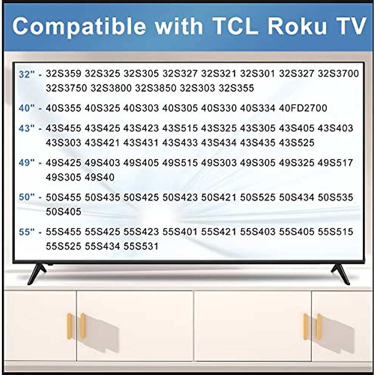 Base Stand for TCL Smart Tv - Legs for TCL Roku TV 32in 40in 43in 48in 49in 50in 55in 60in 32S305 32S301 32S303 32S4610R 32S3850 32S3850A 32S3850B 32S3850P 32FS4610R with Screws