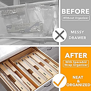 SpaceAid Bag Storage Organizer (1 Box 4 Slots), WrapNeat 4 in 1 Wrap Dispenser