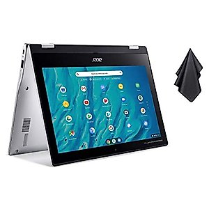2021 Newest Acer Chromebook Spin 311 Convertible Laptop, MediaTek 8-Core Processor, 11.6" HD Touch, 4GB LPDDR4, 32GB eMMC, Gigabit Wi-Fi 5, Bluetooth 5.0, Google Chrome, Silver + Oydisen Cloth