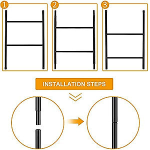 PENGECO Blanket Ladder Towel Shelves Beach Towel Rack Scarves Display Holder (Black)