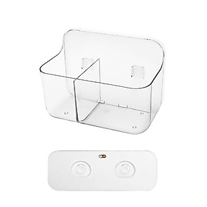 Diesisa 2pc Acrylic Wall Mount Organizer, Adhesive Clear Cabinet Door Organizer,Bathroom Shelves for Wall,No Drilling Hang Walls,with 2 Compartments, for Bathroom, Kitchen, Living Room