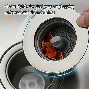 KUNMNGF Kitchen Sink Stopper,Sink Stopper,Sink Drain Stopper,Sink Stopper Kitchen Drain,Household Kitchen Sink Strainer Basket Strainer, Bathtub Sink Strainer Basket, for Kitchen, Bathroom, Silver