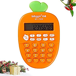 DOITOOL Carrot Shape Electronic Calculator Portable 12- Digit Calculator Office Stationery for Deli Financial Office (Orange) Practical Tool
