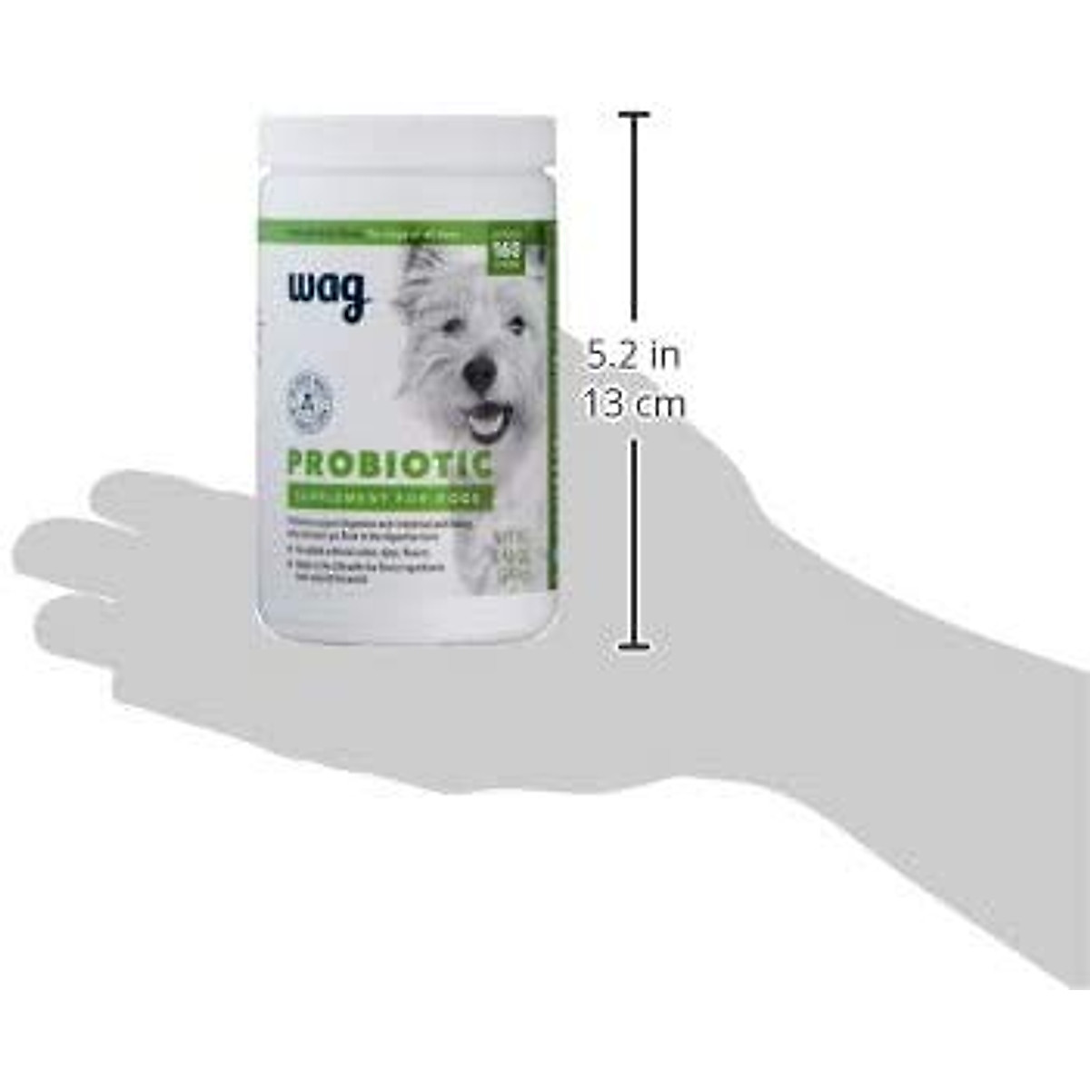 Amazon Brand - Wag Probiotic Supplement Chews for Dogs, Natural Duck Flavor, 160 count