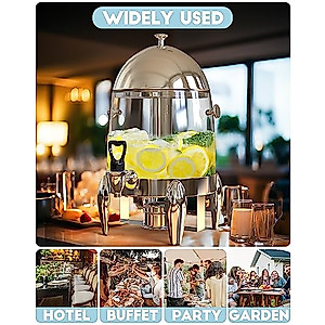 Beverage Dispenser 3 Gallon Hot And Cold Plastic Drink Dispenser with Spigot Lemonade Tea Water Coffee Chafer Urn With Ice Core, for Parties Buffet Catering Hot & Cold Drinks (PC Transparent)