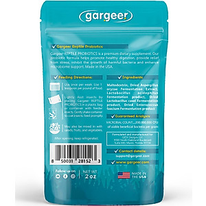 Gargeer Reptile Probiotics. Improve Appetite, Digestion and Boost Immune System. Supplement 10-12 Pounds of Food with Our 2 Oz Bag. Enjoy!