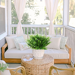 GREENRAIN 12 Bundles Artificial Flowers Outdoor Fake Flowers for Decoration UV Resistant No Fade Faux Plastic Plants Garden Porch Window Box Décor (Green)