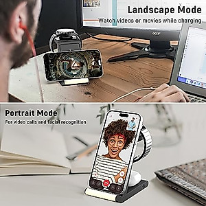 Fossil Watch Charger for Fossil Watch Gen 6 5 5E 4, Michael Kors Watch Charger, 3 in 1 Wireless Charging Station for iPhone 15 14 13 12 11/X/XS/XR 8, AirPods,Google/Samsung Product Multiple Devices