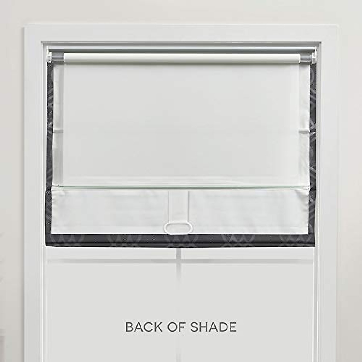 Exclusive Home Curtains Prague Trellis 100% Blackout Polyester Roman Shade, 23"x64", Grey