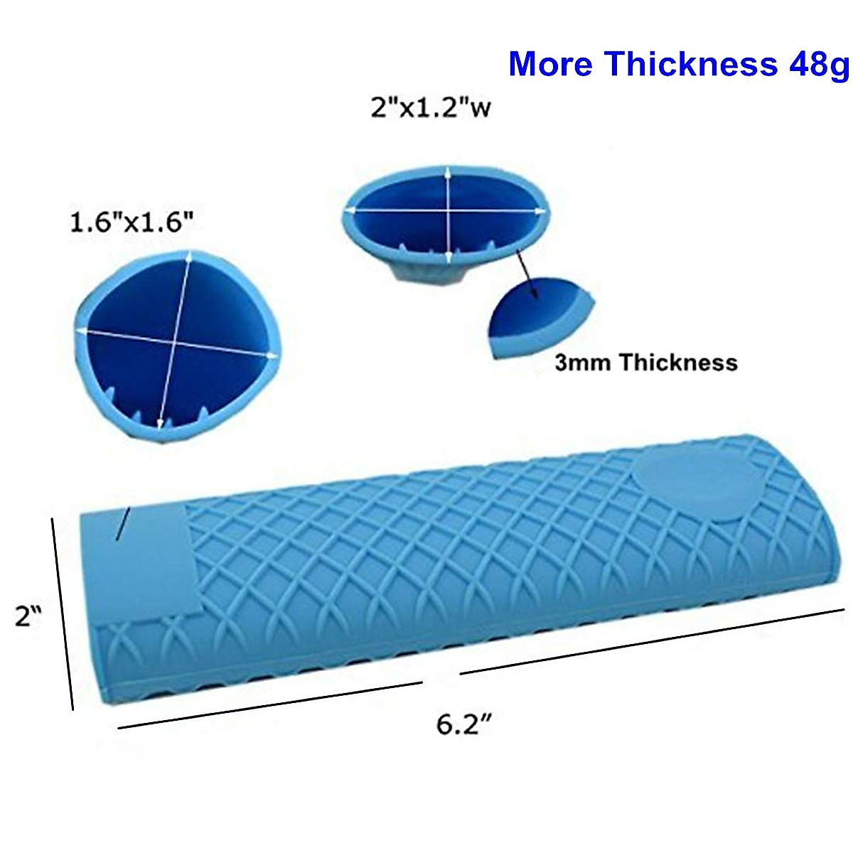 Silicone Hot Handle Holder, Heat Resistant Potholder Rubber Pot Handle Cover for Cast Iron Skillets, Sleeve Grip, Frying Pans 6X2 Inches (2 Pack, Blue Orange)