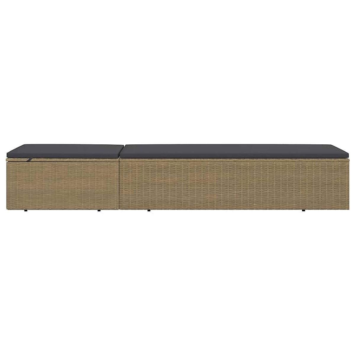 vidaXL Outdoor Sunlounger - Brown and Dark Gray Poly Rattan Sunbed - Robust and Weather-Resistant, Perfect for Patio, Poolside or Garden - Includes Removable and Washable Cushion