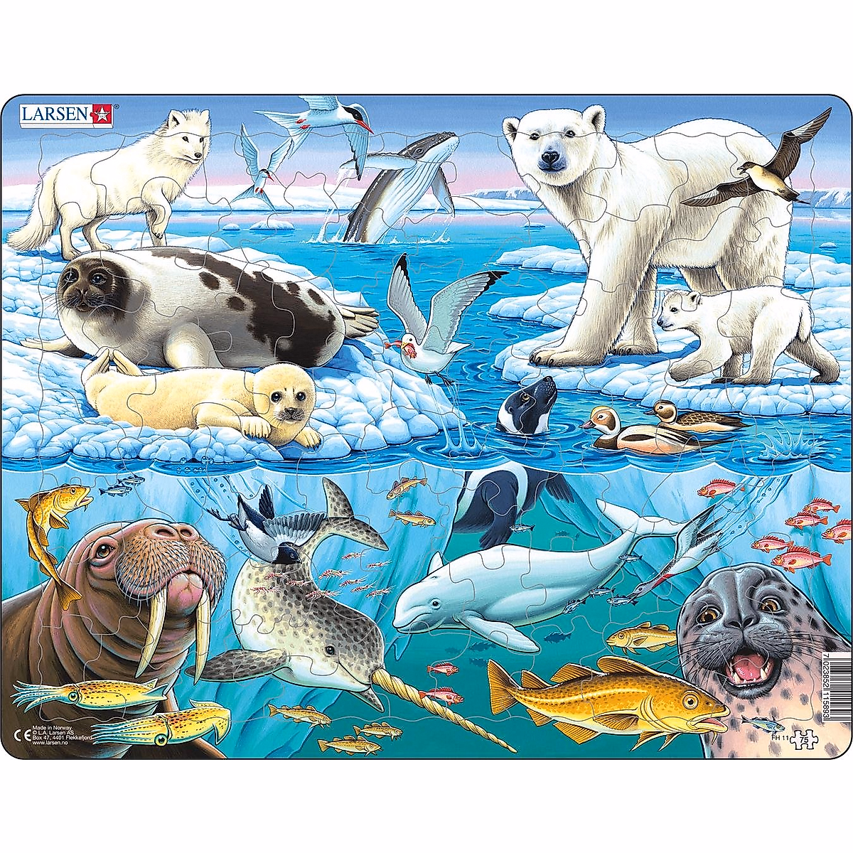 Larsen Puzzles Arctic Ice 75 Piece Children's Jigsaw Puzzle