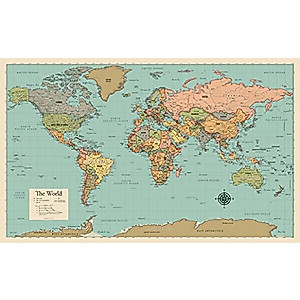 World Map Poster Chart [Tan/Color] (Laminated, 18” x 29”)