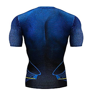 Men's Super-Hero Series Compression Sports Shirts Fitness Tee Gym Tank Top-1#-L