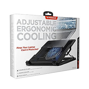 Laptop Cooling Pad Stand Built-in Quiet Fans, USB Ports, Adjustable Heights Ergonomic Comfortability Notebook Riser All Laptops MacBook Pro Air & More