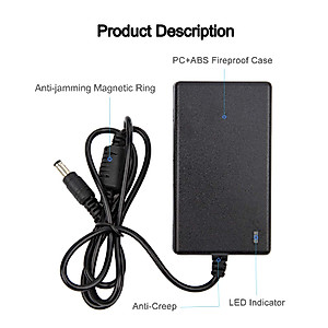 12V 2.5A Power Adapter - COOLM AC 100-240V to DC 12V 2500mA Power Supply Transformer Charger 12V/2.5A for 12V Analog DVR NVR HVR CCTV Security Camera/RGB LED Strip Lights