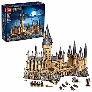 LEGO Harry Potter Hogwarts Castle Building Set, Harry Potter Activity Kit with Minifigures, Wands, Boats, a Spider, and Gryffindor and Hufflepuff Accessories; Collectible Model for Adults, 71043