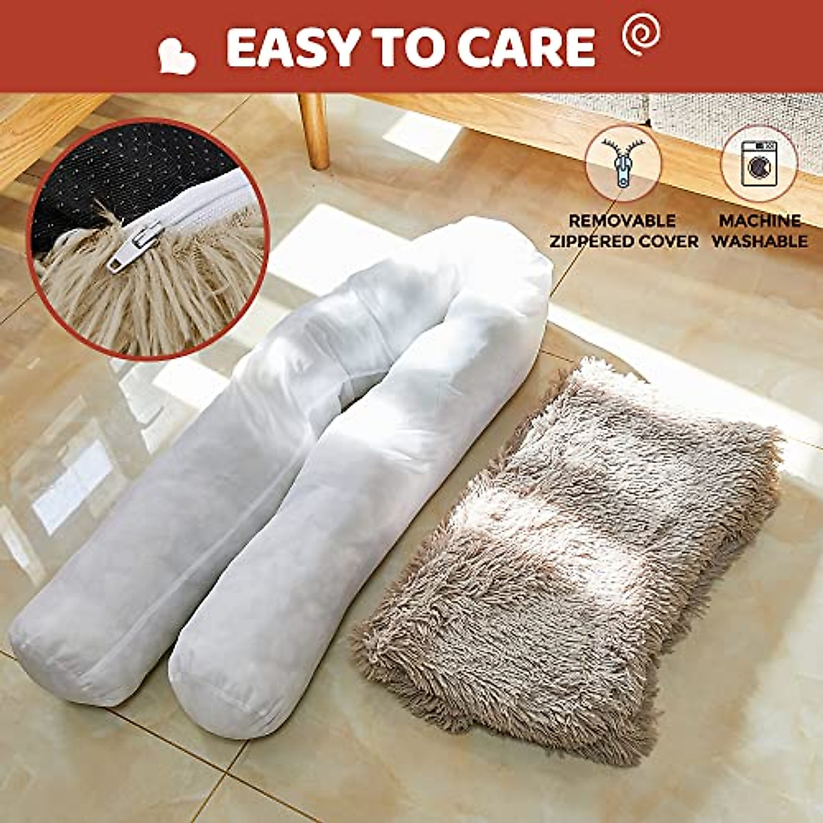 JMHUND Sagging Calming Couch Protector Pet Bed, Soft Plush Dog Sofa Mat Cover for Furniture Protector with Removable Washable Cover