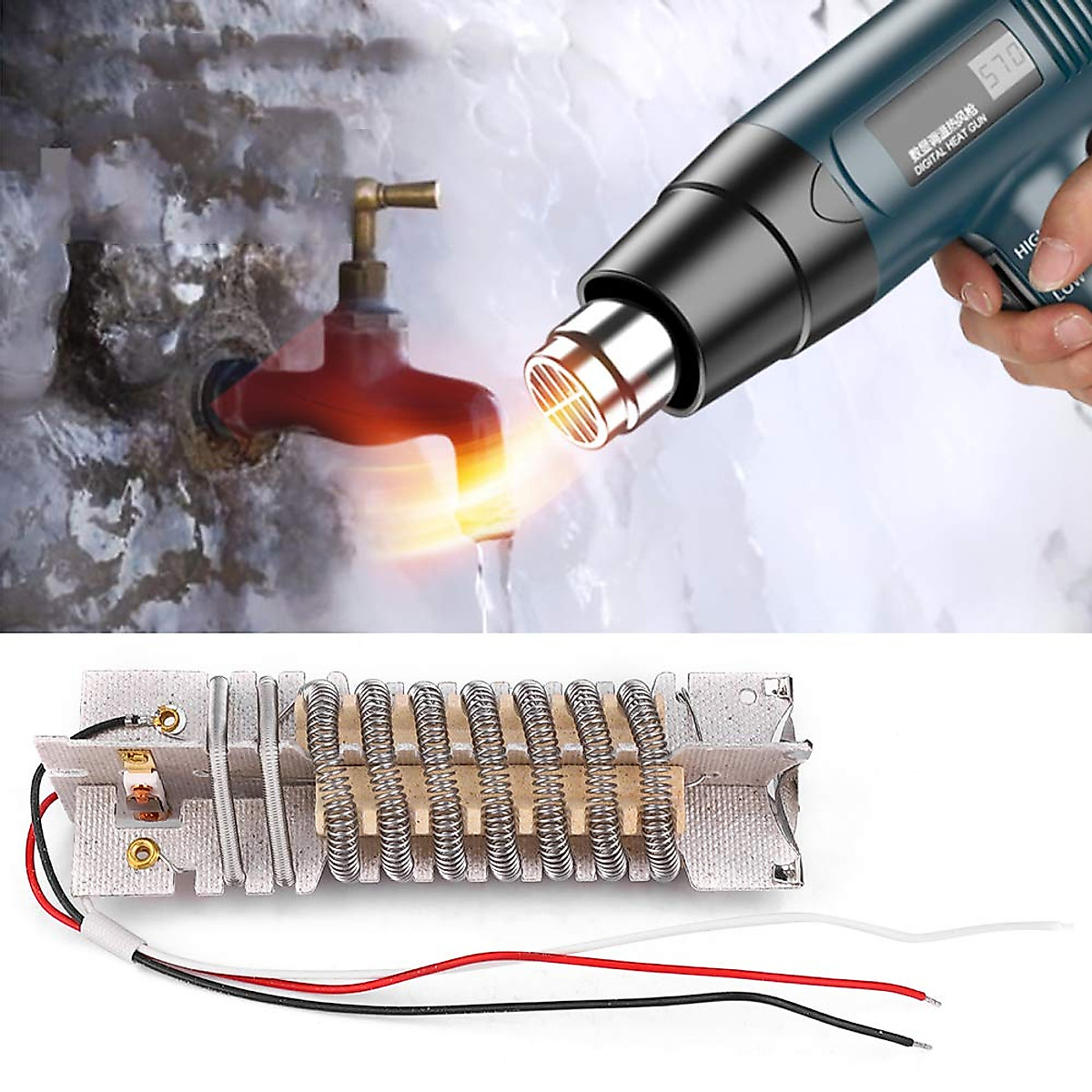 LiebeWH Hot Air Gun Heating Core Replacement Kit Welder Gun Heating Element 1500W DC Power Supply Soldering Tool Parts Accessories