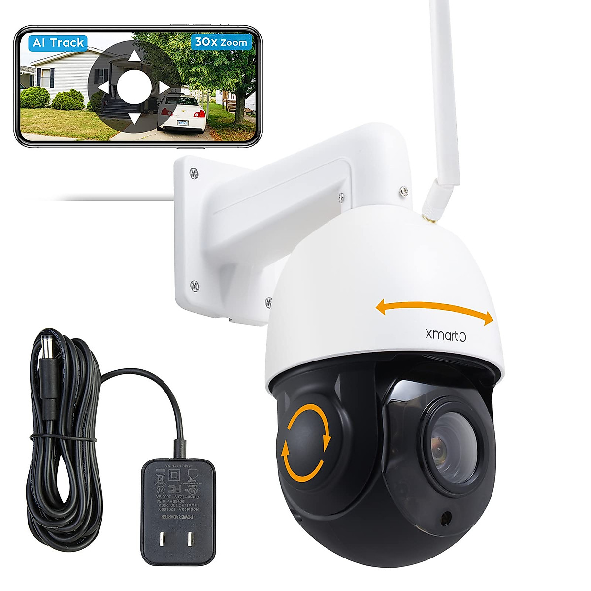 [AI Follow & 240x Zoom] XMARTO 2K Unicorn PRO Wireless Security PTZ Camera, 8CH 5MP HD NVR with 12.1" HD Screen and 4X Auto-Tracking PTZ WiFi Security Camera