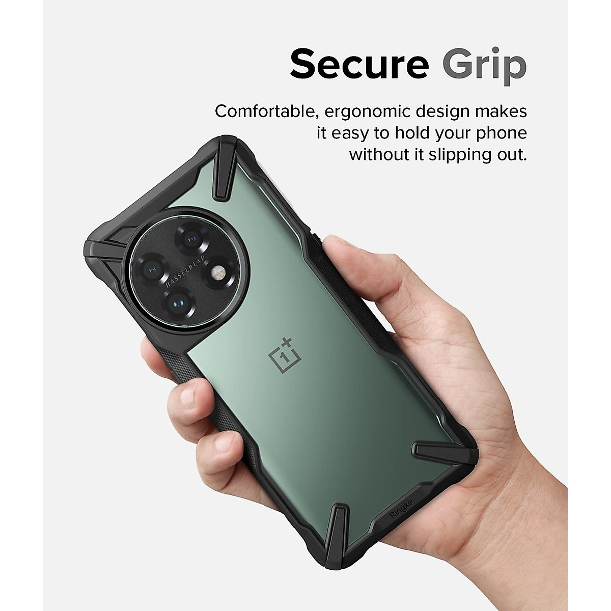 Ringke Fusion-X [Anti-Scratch Dual Coating] Compatible with OnePlus 11 5G Case, Augmented Bumper Clear Hard Back Shockproof Advanced Protective Cover Designed for OnePlus 11 Case - Black