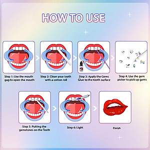 Loeland Tooth Gem Kit, DIY Crystals Jewelry Kit Teeth Gems Kit, Professional Fashionable Tooth Gems Kit for Teeth, Teeth Jewelry Starter kit