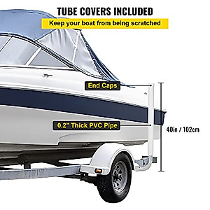 VEVOR Boat Trailer Guide-ons, 40", 2PCS Steel Trailer Post Guide on, Trailer Guides with PVC Pipes, Mounting Hardware Included, for Ski Boat, Fishing Boat or Sailboat Trailer, White