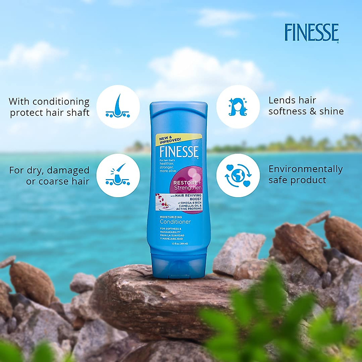 FINESSE Restore + Strengthen, Moisturizing Conditioner 13 oz
