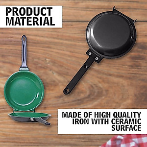 Killer's Instinct Outdoors 1 PCS Double-sided Frying Pan-Non-stick, Easy-to-clean Double-sided Frying Pan with Double-sided Flip Design