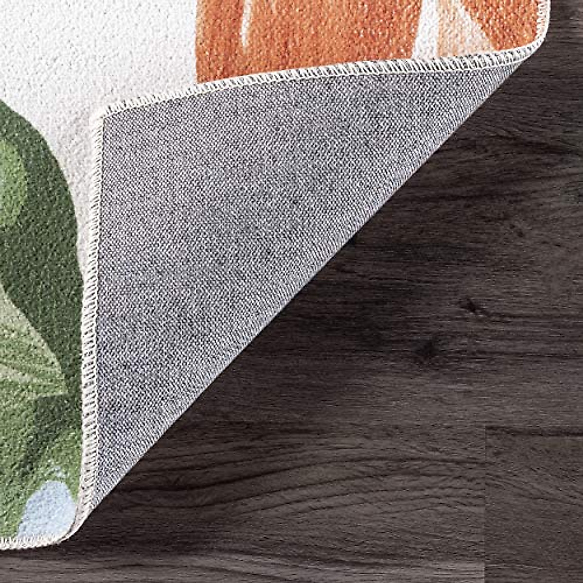 nuLOOM Nevaya Machine Washable Floral Leaves Ultra Thin Area Rug, 8' x 10', Green