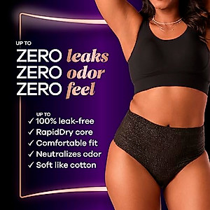 Always Discreet Boutique Adult Incontinence and Postpartum Underwear for Women, Maximum Protection, XL, Rosy, 16 Count (Packaging May Vary)