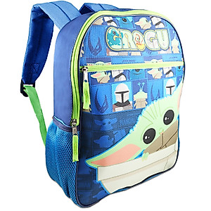 Baby Yoda Store Baby Yoda Backpack Set - Mandalorian School Supplies Bundle with 16 Backpack Plus Baby Yoda Water Bottle, Star Wars